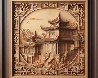 Japan City Views PNG Laser Engraving Templates, 3d Illusion, Laserburn ...