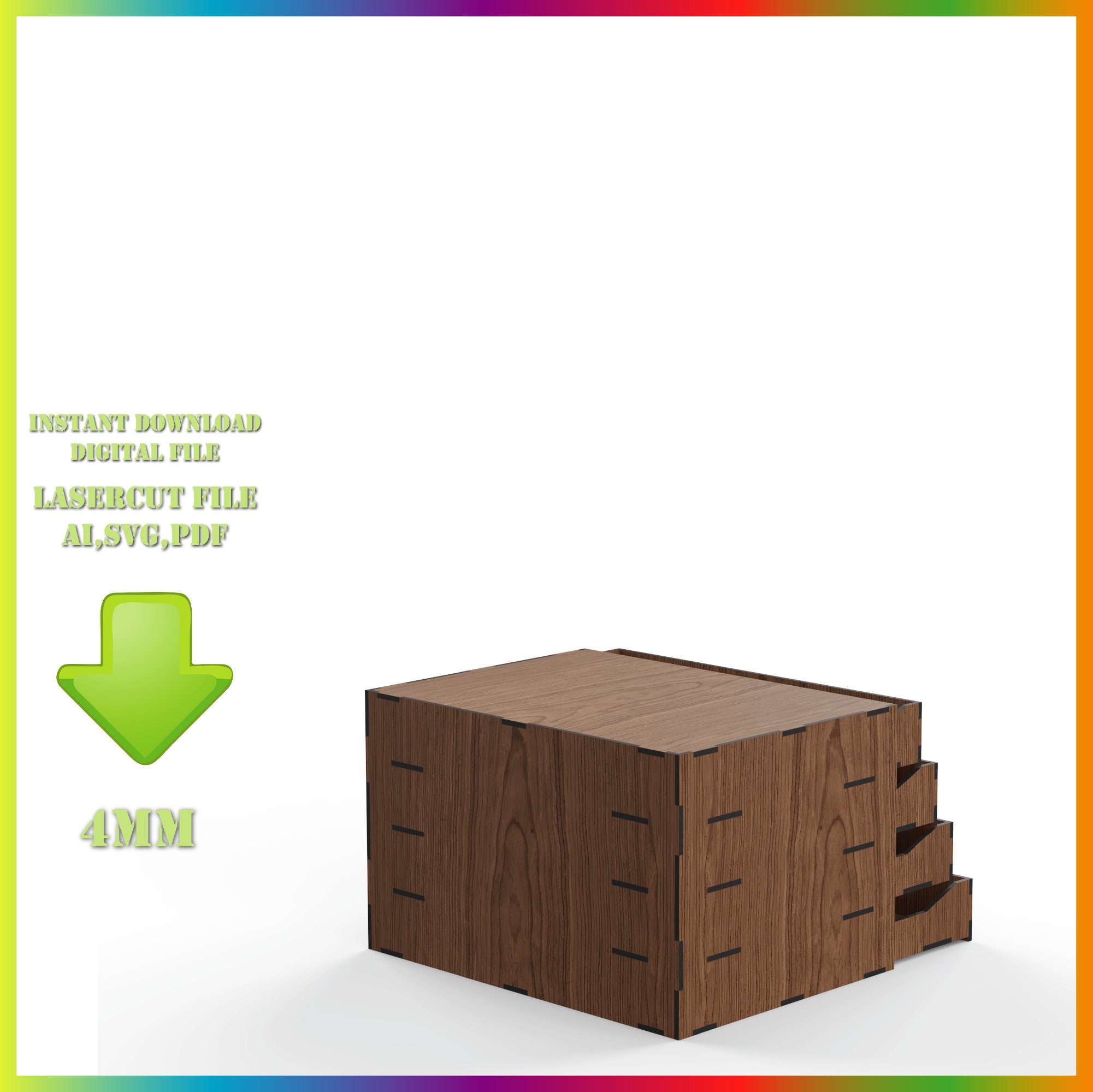 Box With Drawer SVG, Drawer Box Laser Cut File, Laser Cut SVG ...