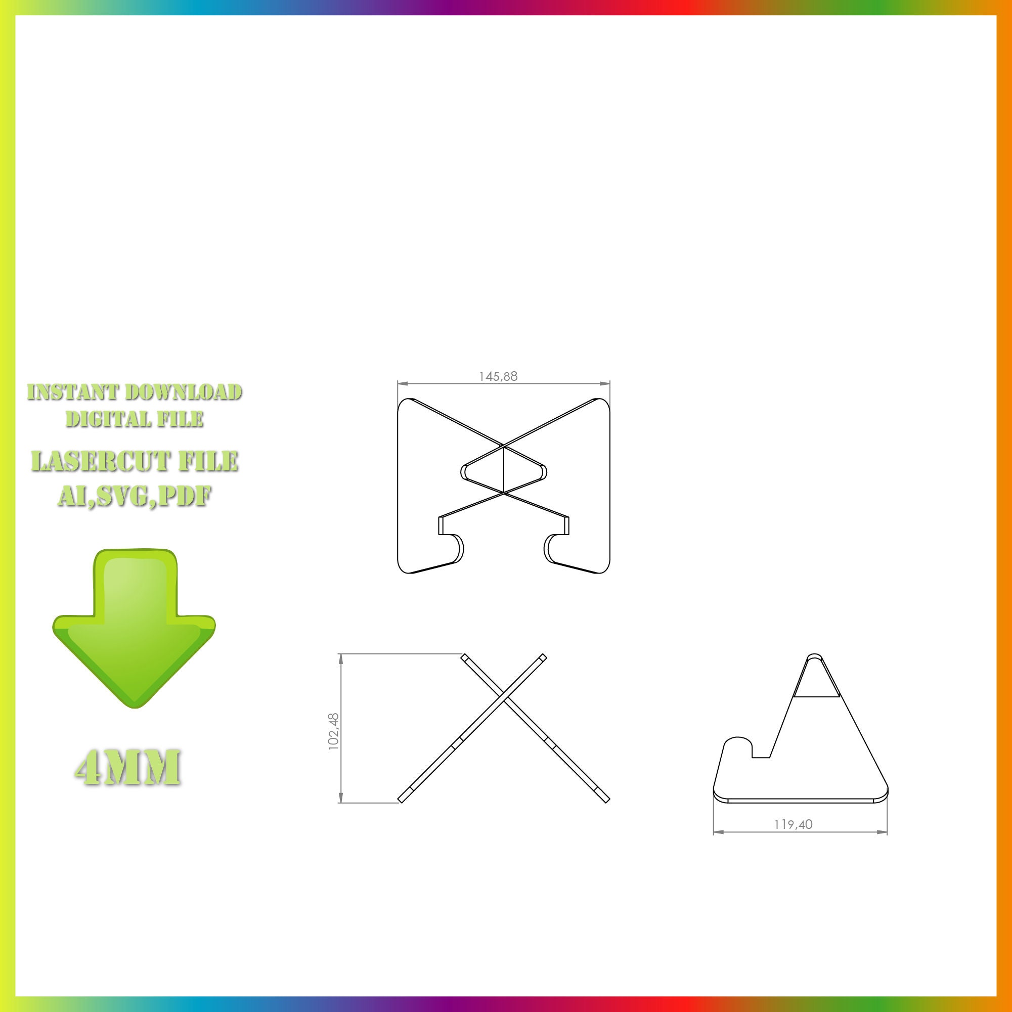 Book Holder SVG, Wooden Book Holder, Book Holder Laser Cut File, Laser ...