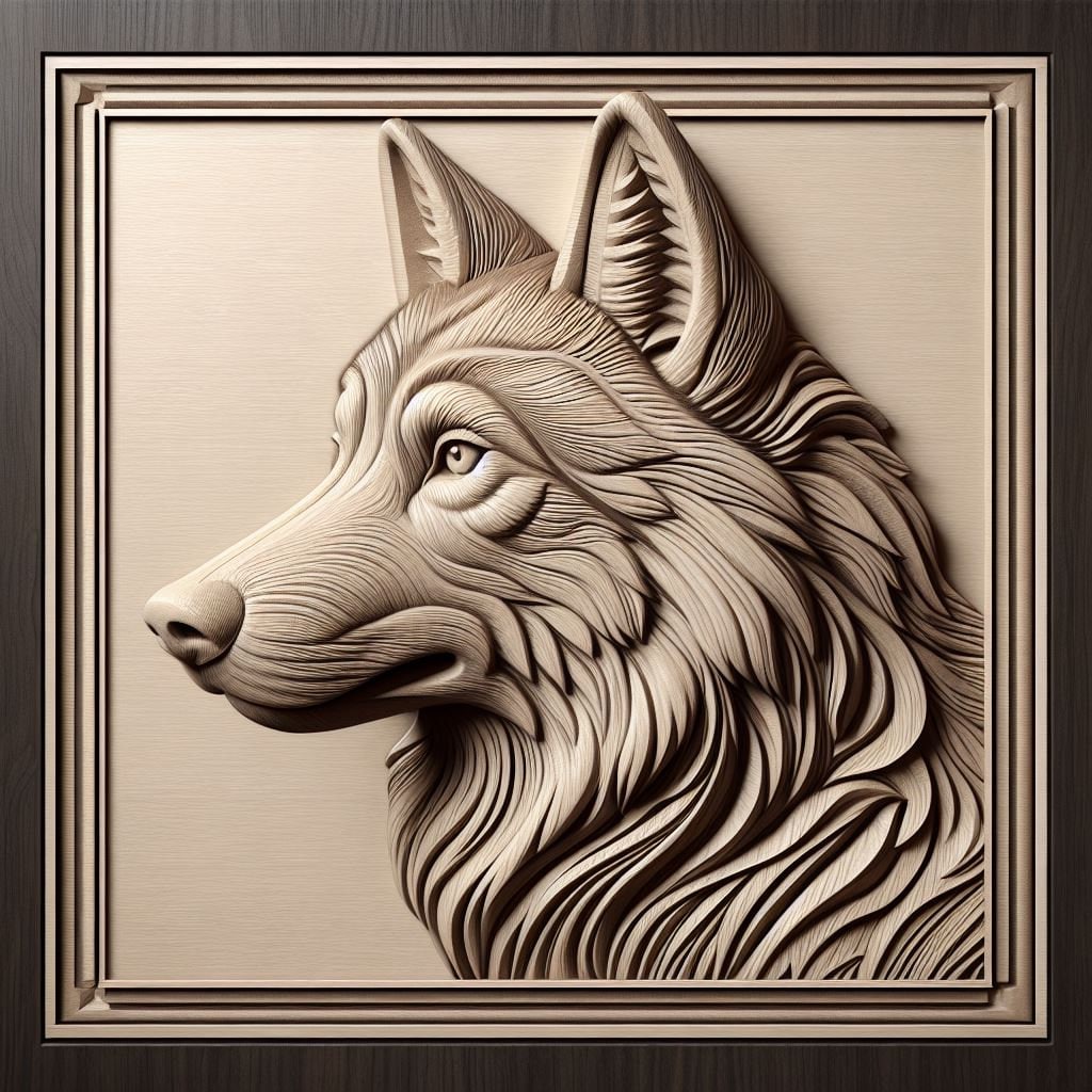15 Packs Wolves Wood Carved PNG Laser Engraving Templates, 3d Illusion ...