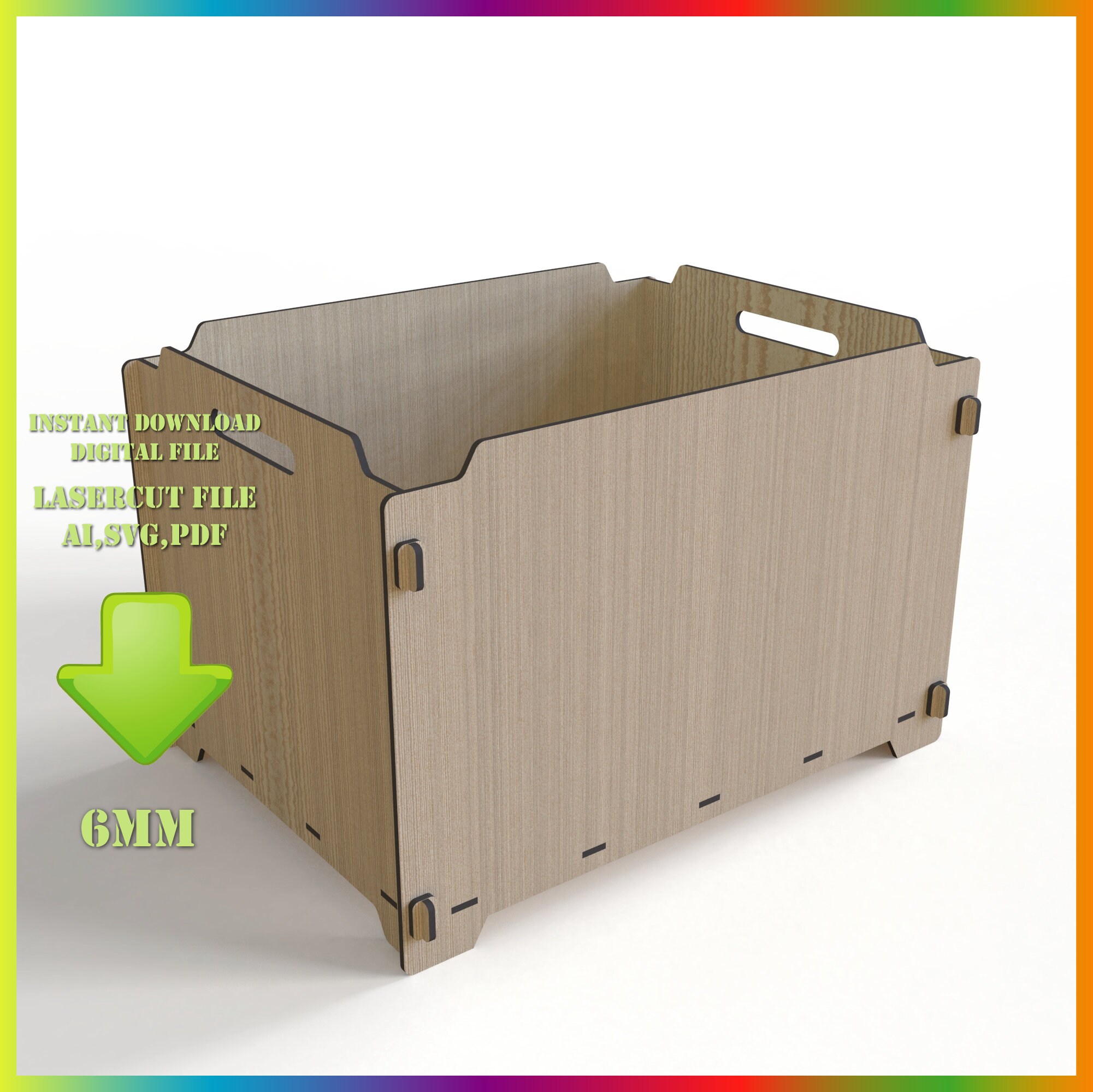 Wooden Stackable Storage Box SVG Bundle Files for Lasercut, Storage Box ...