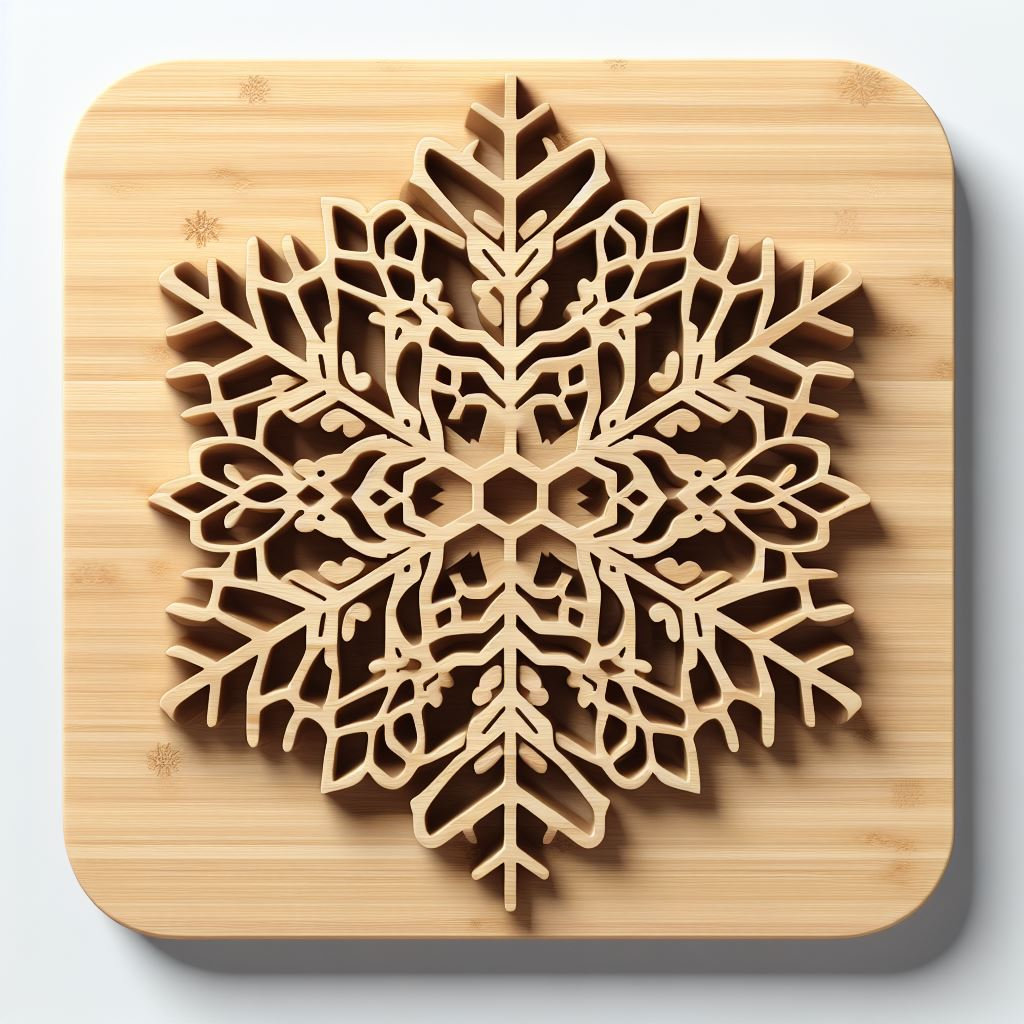 Snowflakes Cutting Boards PNG Laser Engraving Templates, 3d Illusion ...
