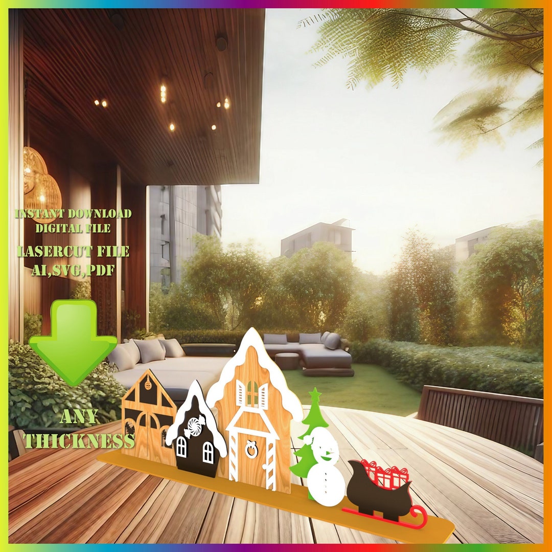 Winter House SVG File, Home Decoration, , Laser Cut Files, Digital ...