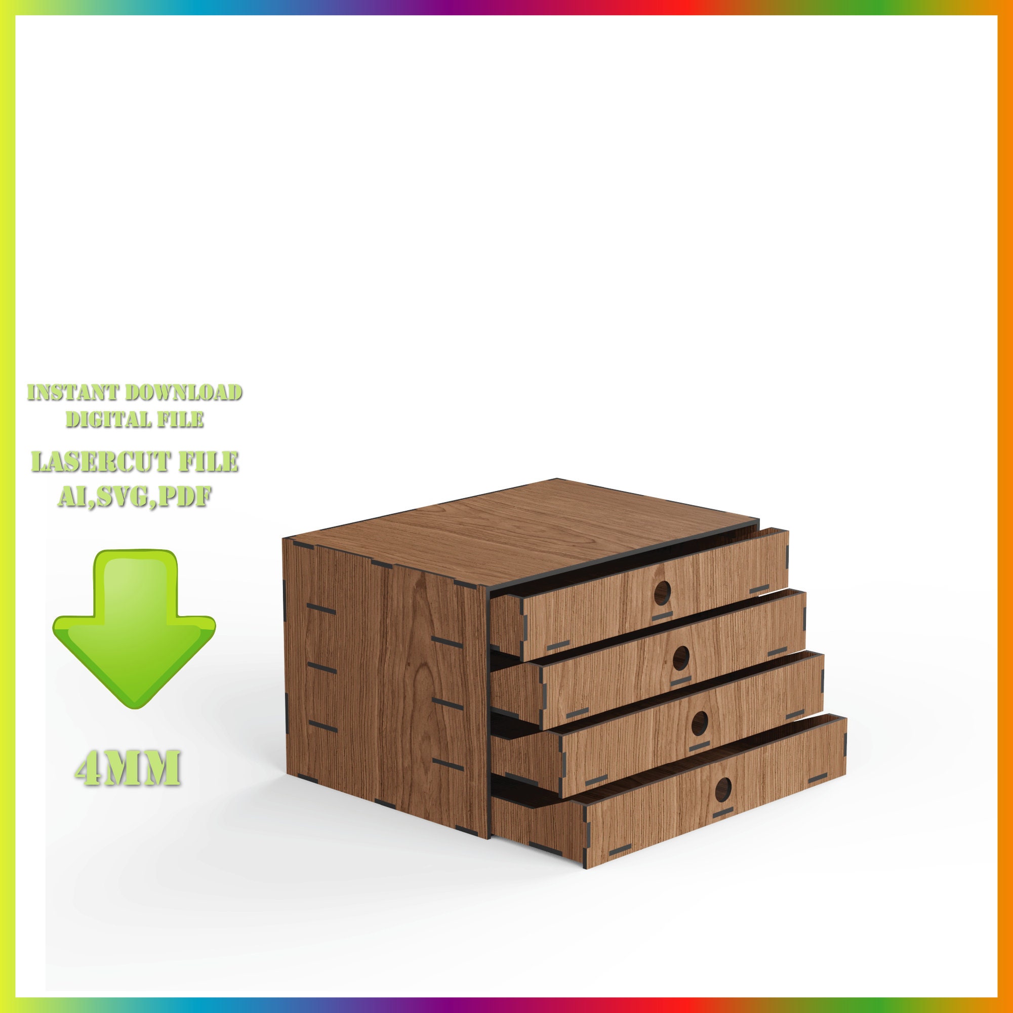 Box With Drawer SVG, Drawer Box Laser Cut File, Laser Cut SVG ...