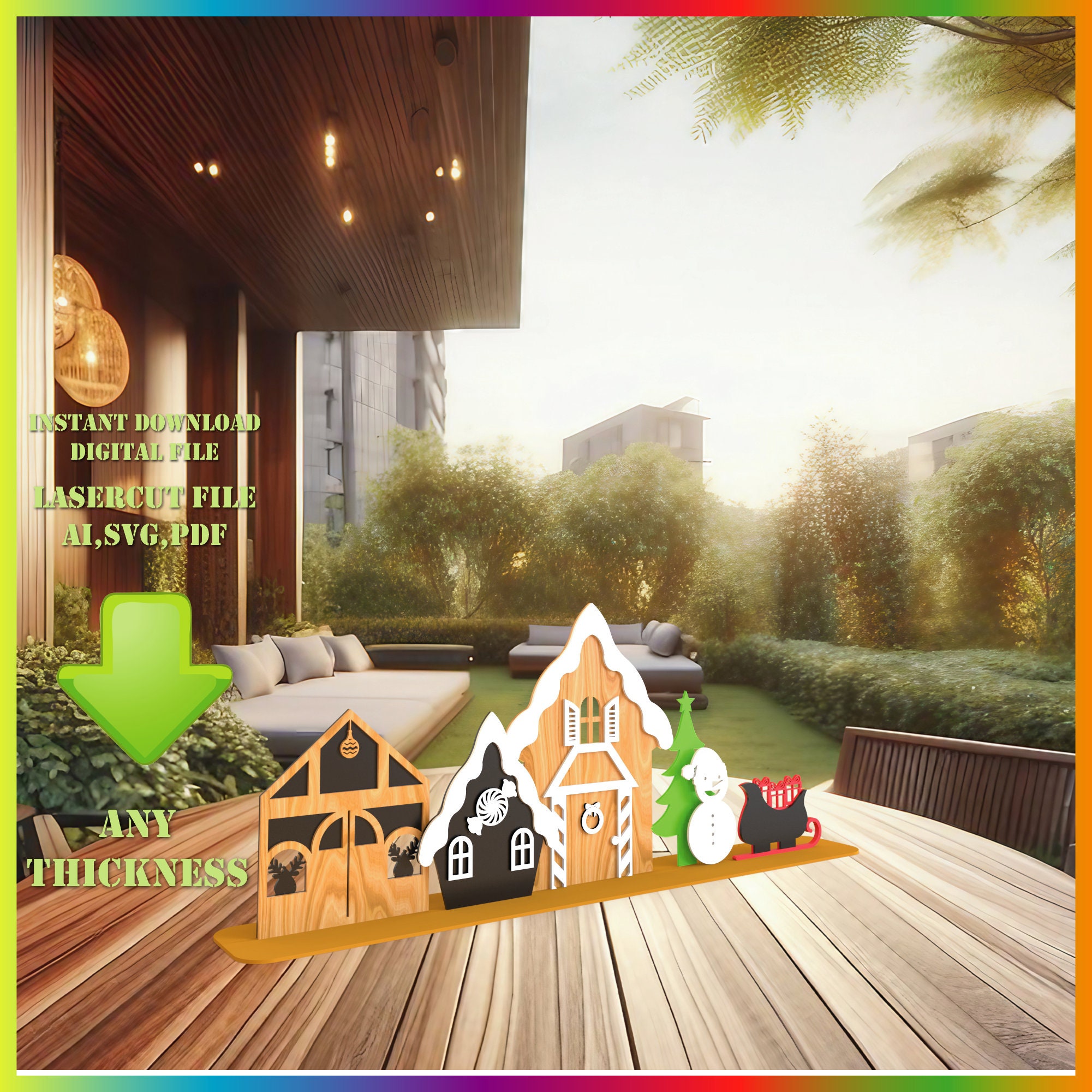 Winter House SVG File, Home Decoration, , Laser Cut Files, Digital ...