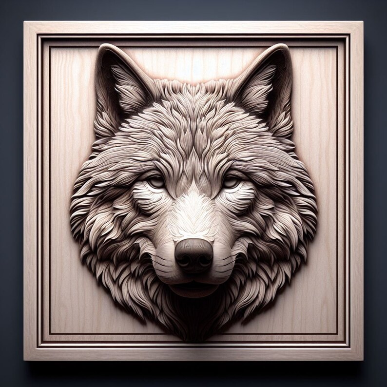 15 Packs Wolves Wood Carved PNG Laser Engraving Templates, 3d Illusion ...