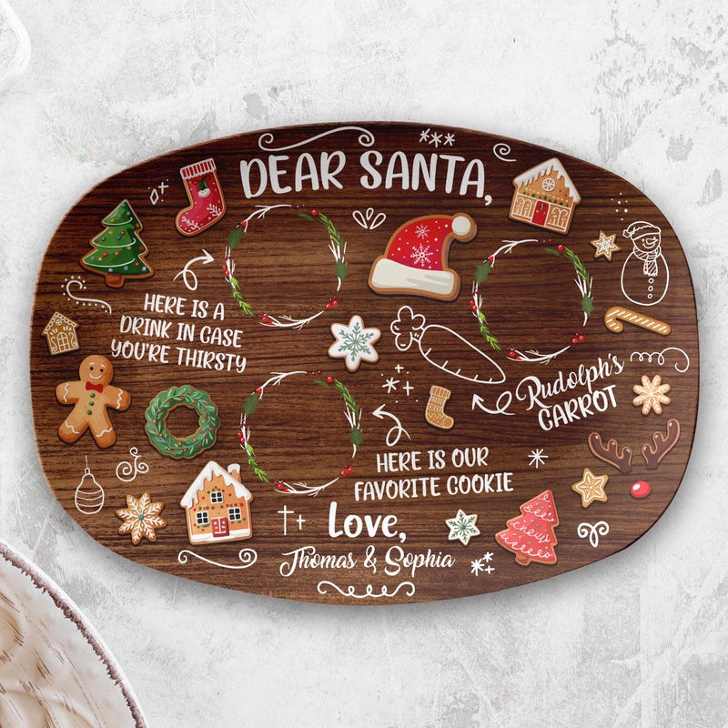 Milk and Cookies for Santa Plate Set - Etsy