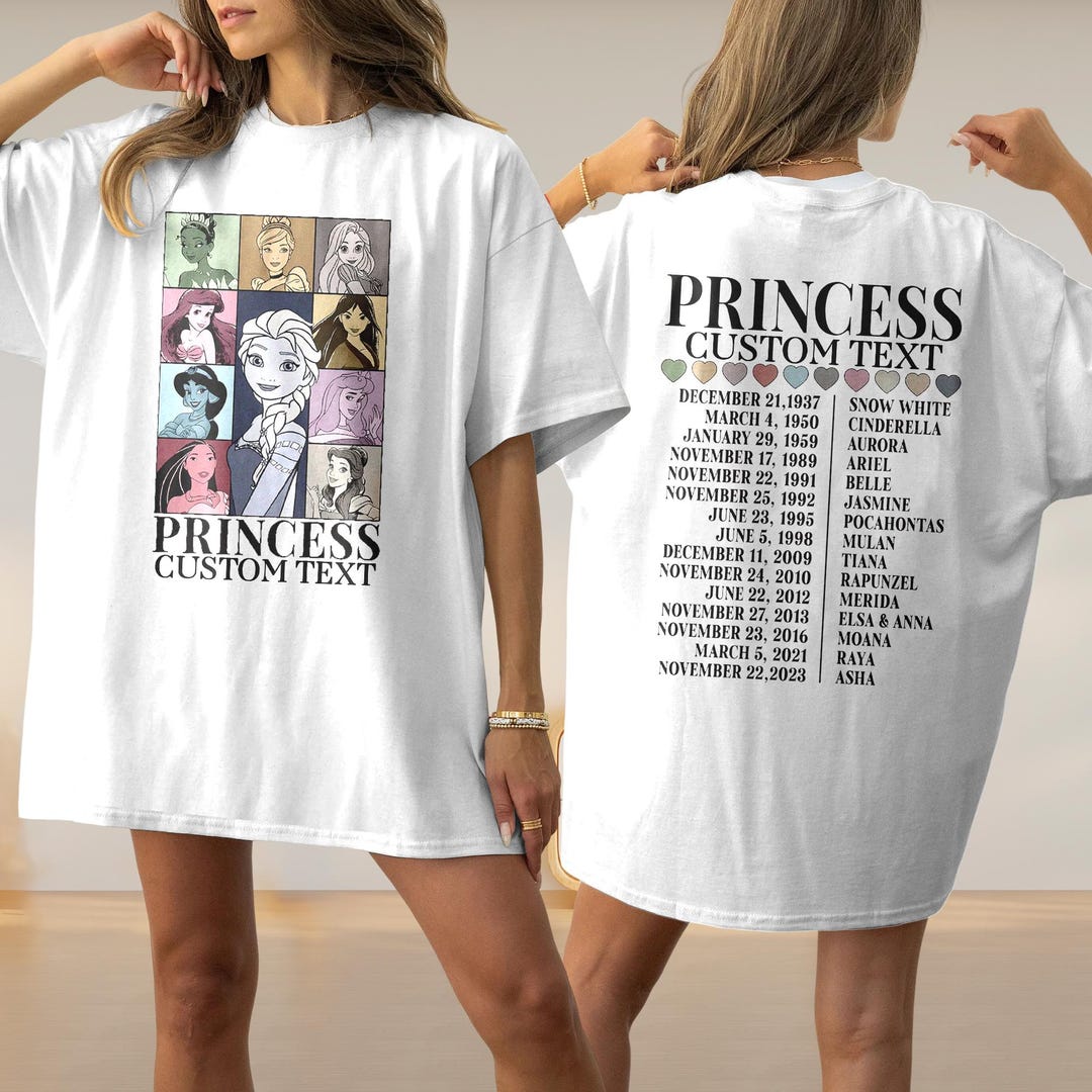 Frozen Princess Elsa Tour 2-sided T-shirt, Princess Team Era Shirt ...