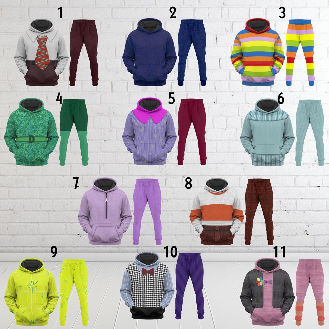 Inside Out 3D Costume Hoodie, Funny Inside Out 2 Character Matching ...
