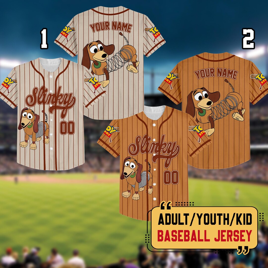 Personalized Slinky Dog Toy Story Baseball Jersey, Custom Kid Youth ...