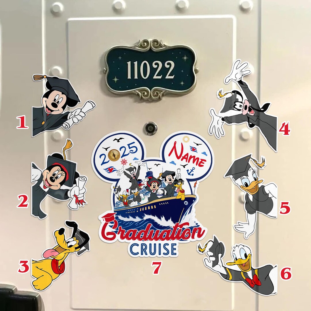 Personalized Disney Graduation Cruise Magnet, Custom Mickey & Friends ...