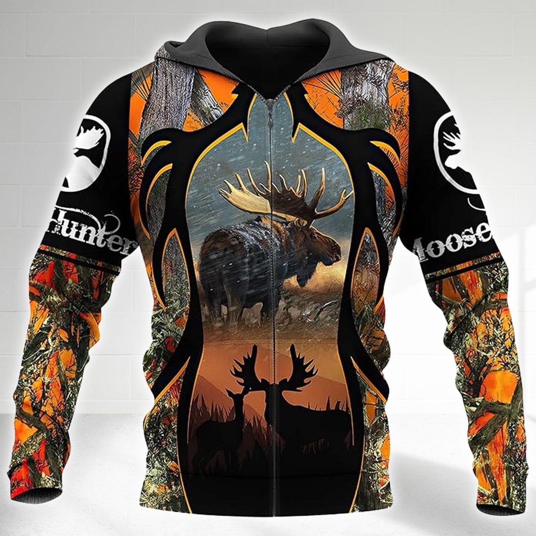 Personalized Moose Hunting Camo 3D Hoodie, Moose Hunting Sweatshirt ...