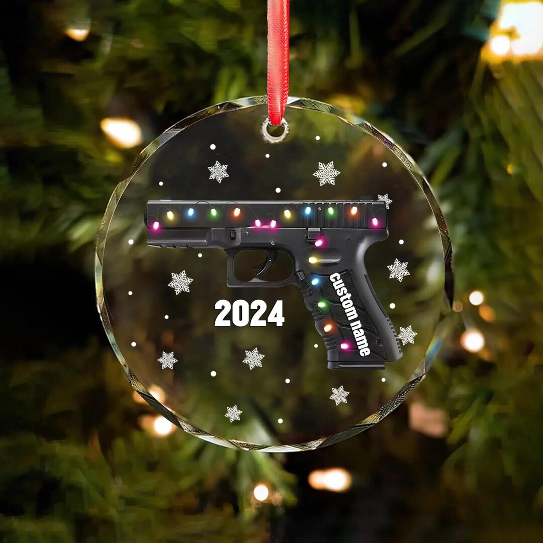 Personalized Gun Ornament, Gun Christmas Ornament Black-gifts for ...