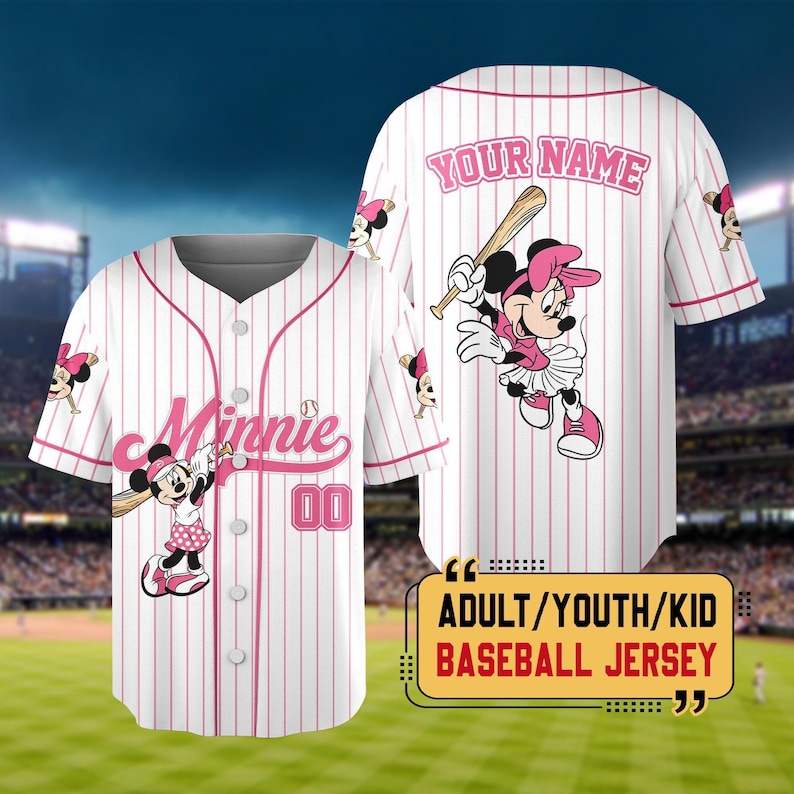 Custom Wdw Mickey and Friends Cute Minnie Pink Baseball, Minnie ...