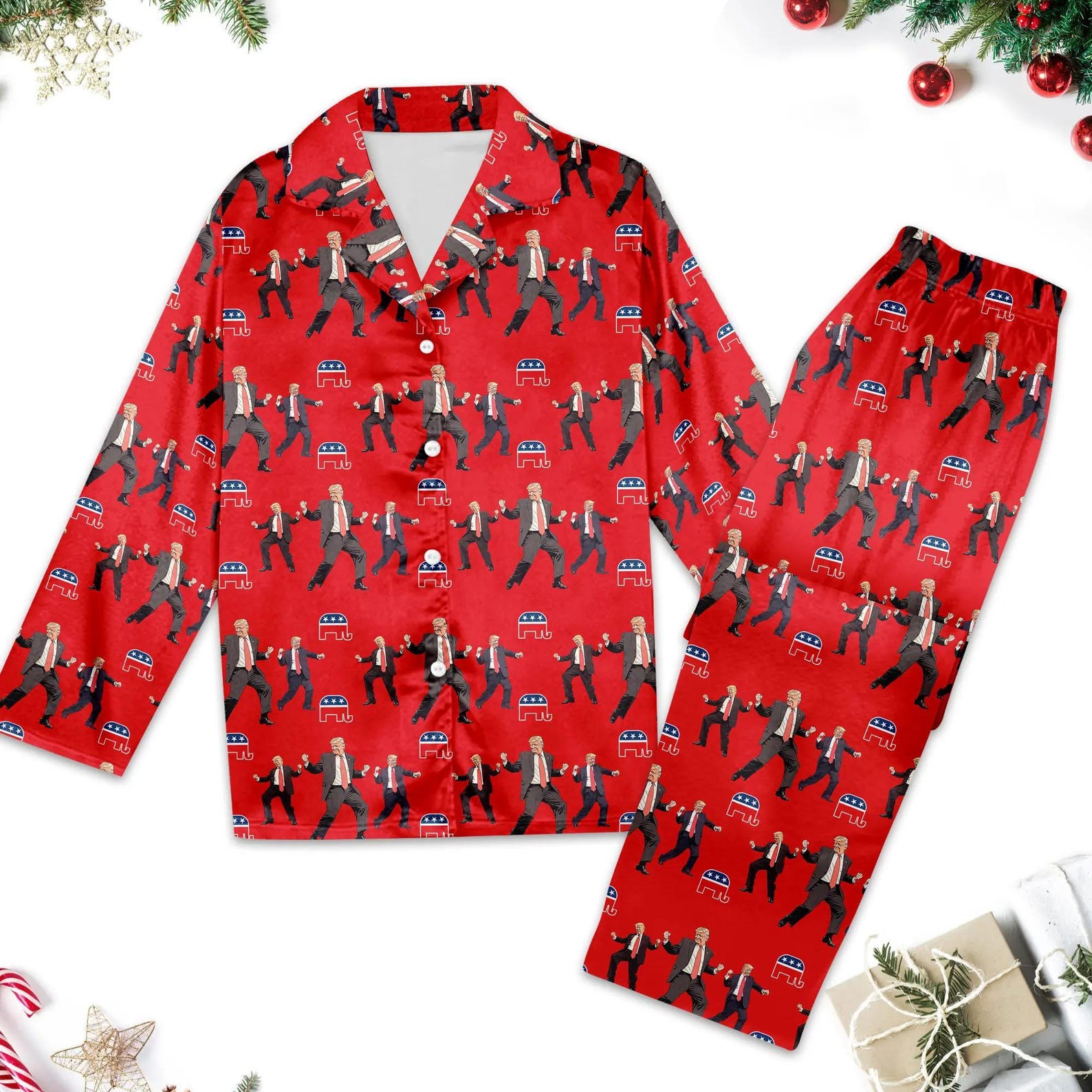 Trump Dancing Unisex Pajamas Set, Trump Family Sleepwear, Trump ...
