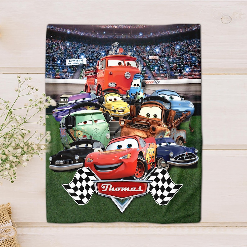 Personalized Name Wdw Cars Blanket, Lightning Mcqueen Tow Mater ...