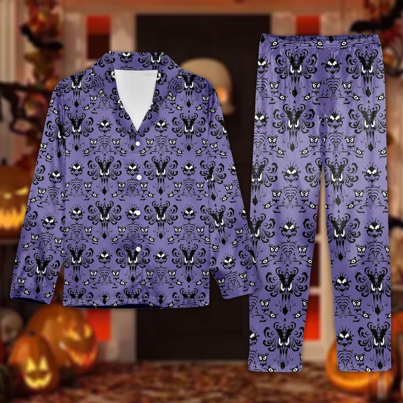 Wdw Haunted Mansion Halloween Pajamas, Hitchhiking Ghosts Unisex ...