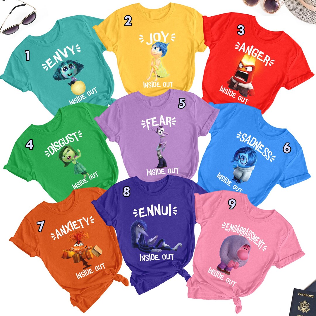 Funny Inside Out Characters Shirts, Inside Out Group Matching T-shirt ...