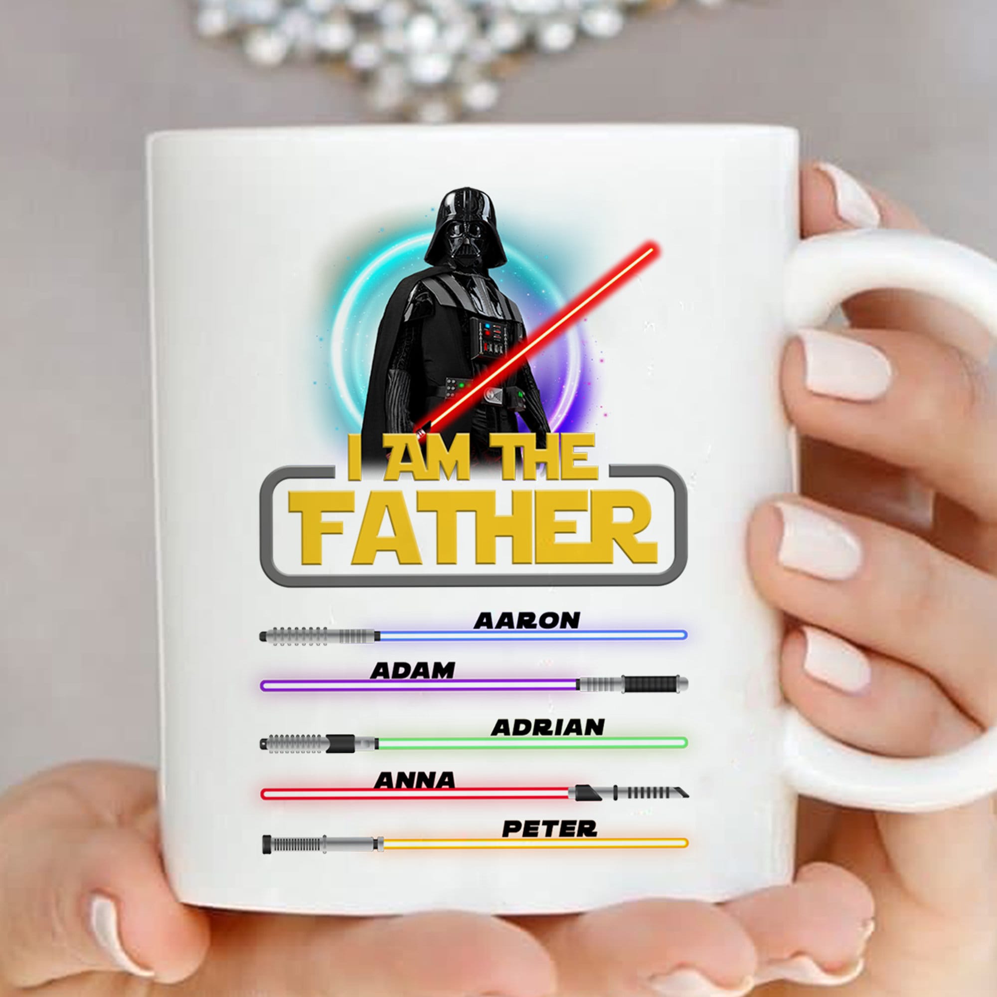 Personalized I Am the Father Best Dad in the Galaxy Mug, Custom Dad ...