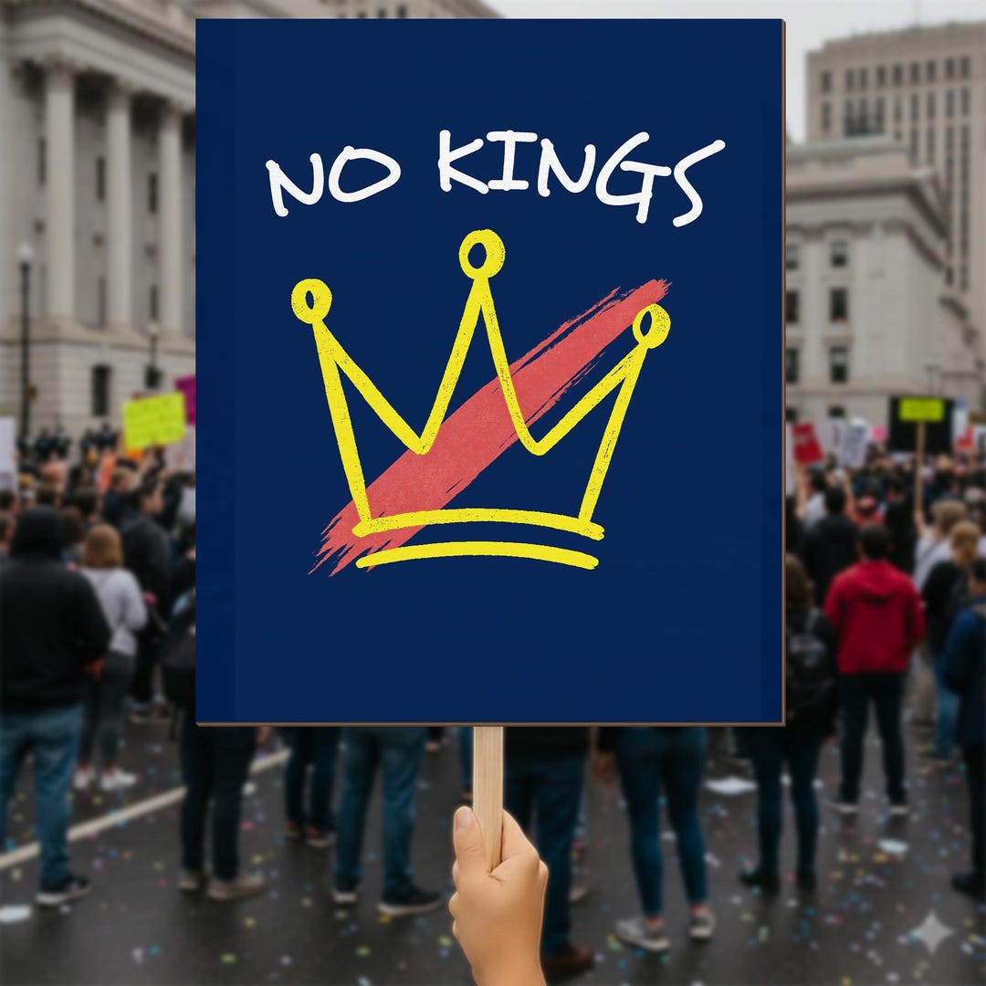 No Kings Sign, Anti Trump Sign, Resistance Nope to Fascism Sign, Rally ...