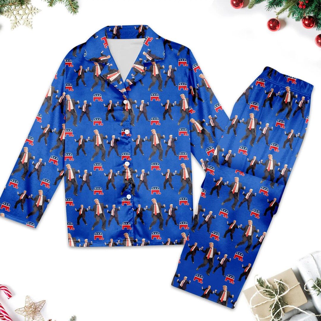 Trump Dancing Unisex Pajamas Set, Trump Family Sleepwear, Trump ...