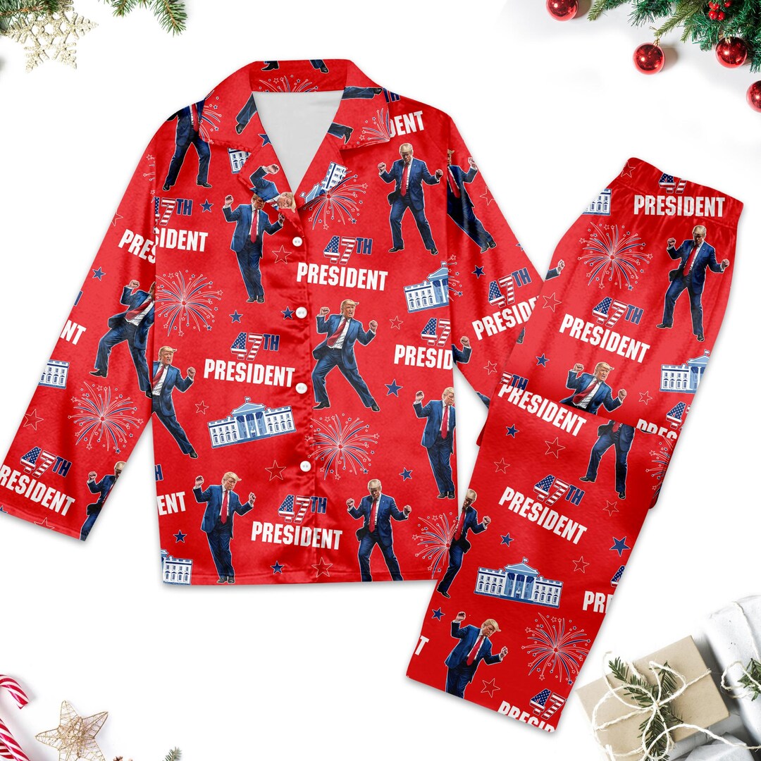 47th President Pajamas, Trump Dancing Unisex Pajamas, Inauguration Day ...