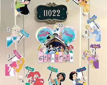 Personalized Disney Princess Girl Trip Inspired Cruise Door Magnet ...