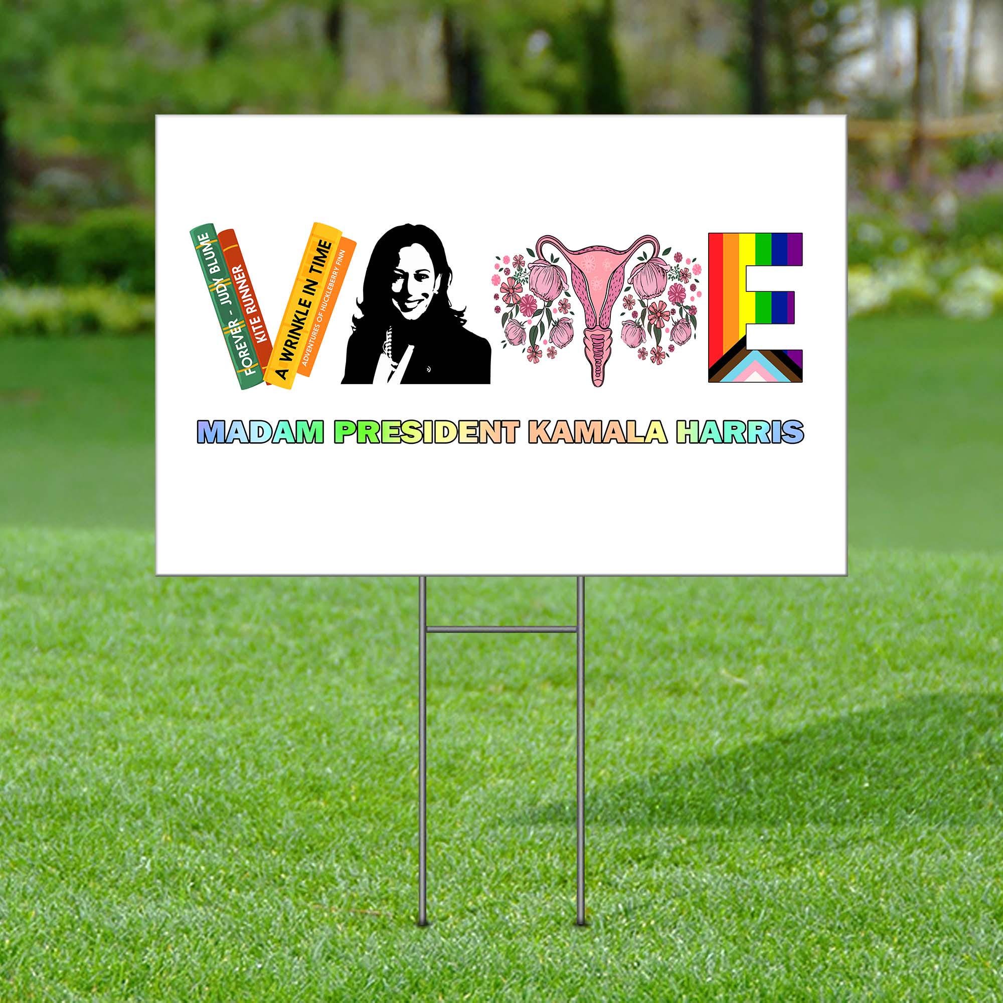 I Stand With President Kamala Harris Yard Sign, Madam President Kamala ...