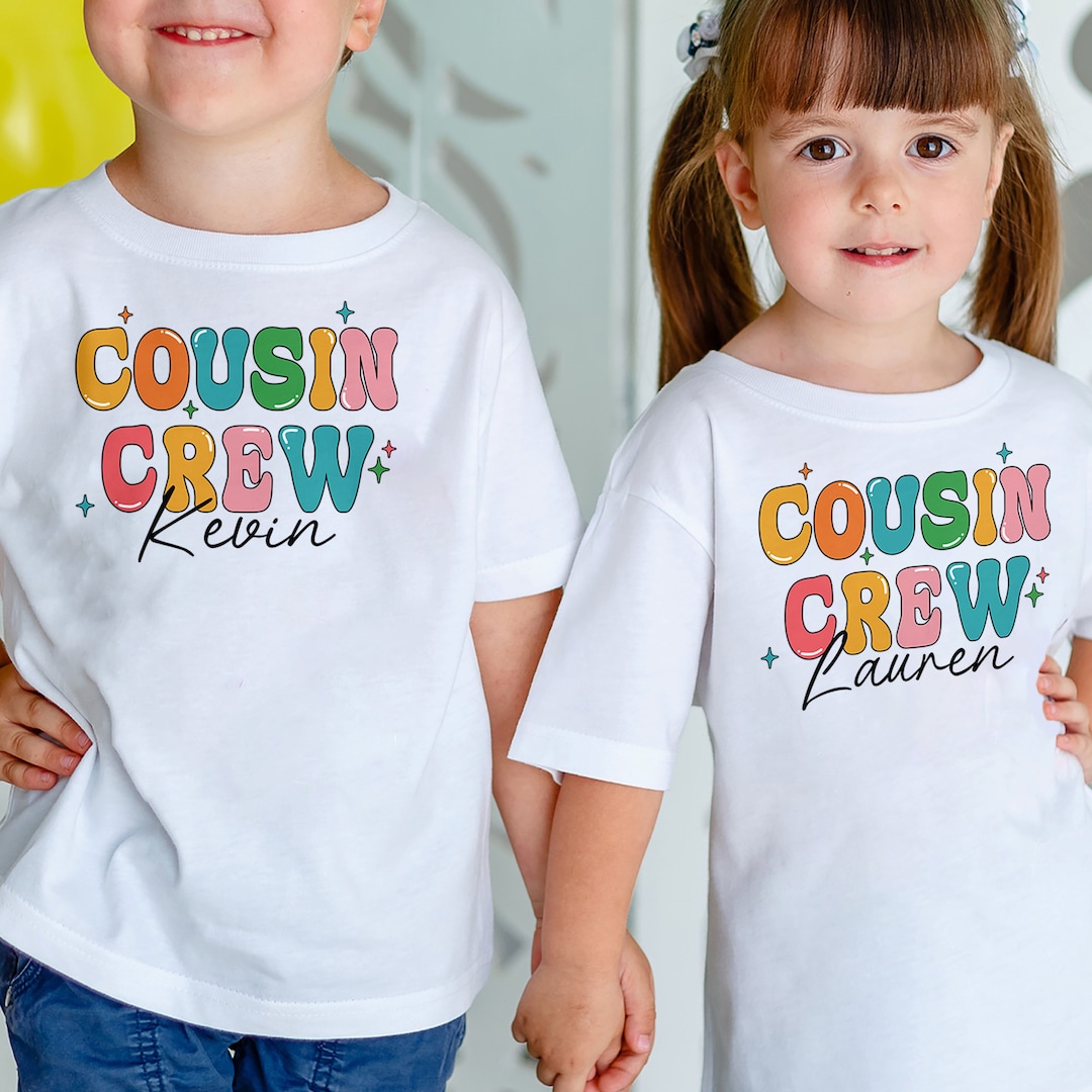 Personalized Colorful Cousin Crew Shirts for Kids, Custom Cute Cousin ...