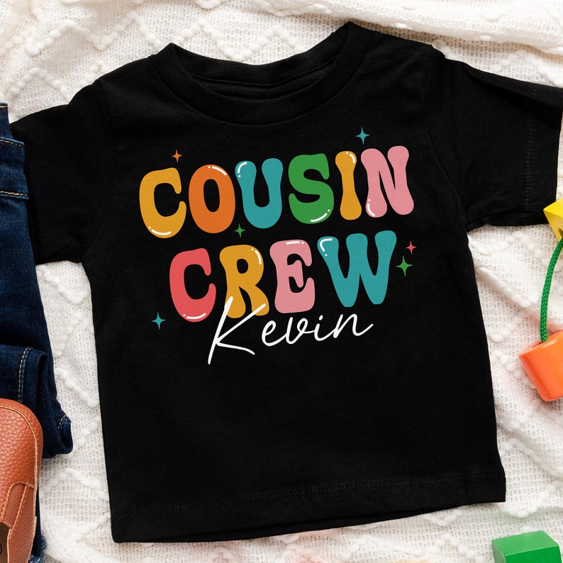 Personalized Colorful Cousin Crew Shirts for Kids, Custom Cute Cousin ...