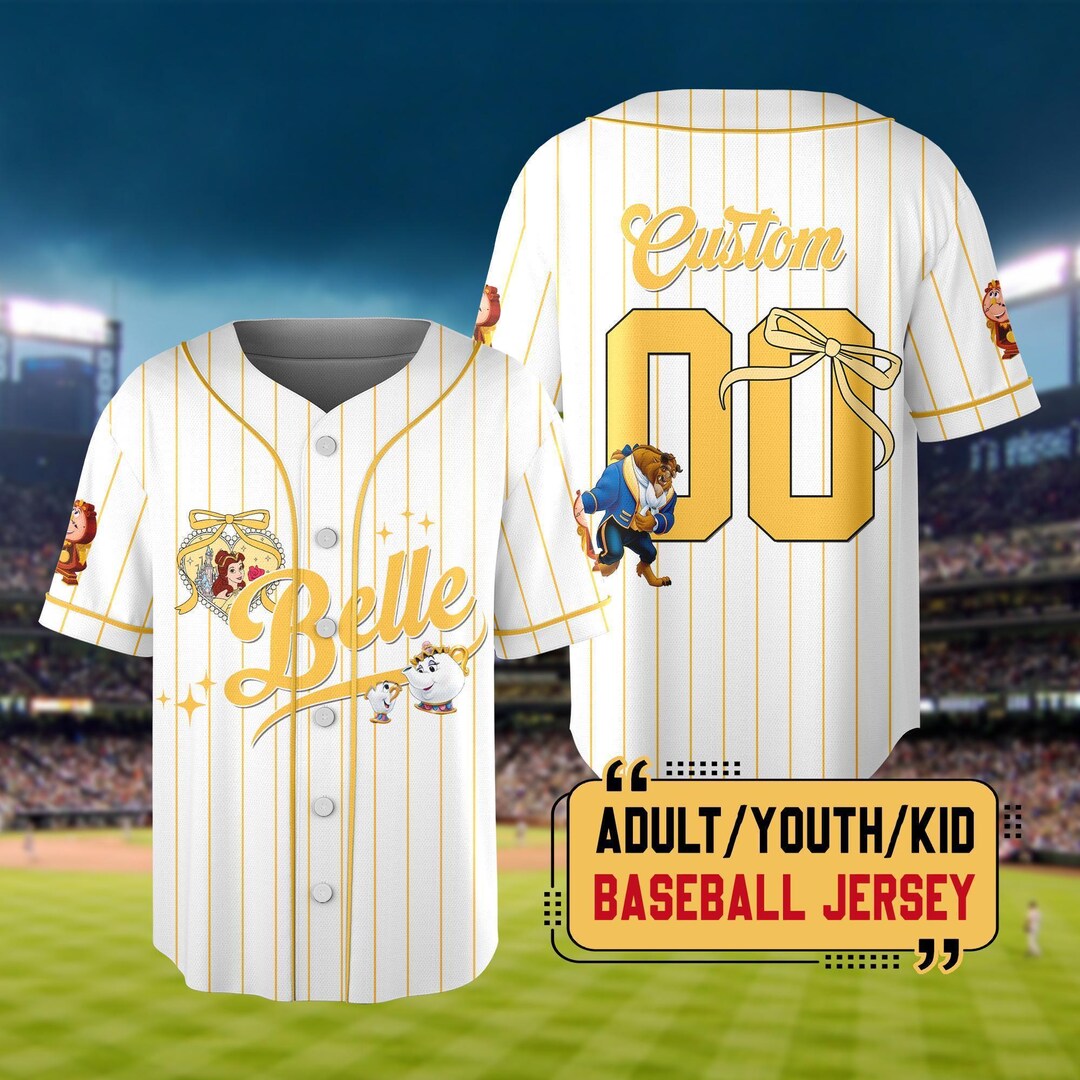 Personalized WDW Belle Baseball Jersey, Custom Belle Princess Jersey ...