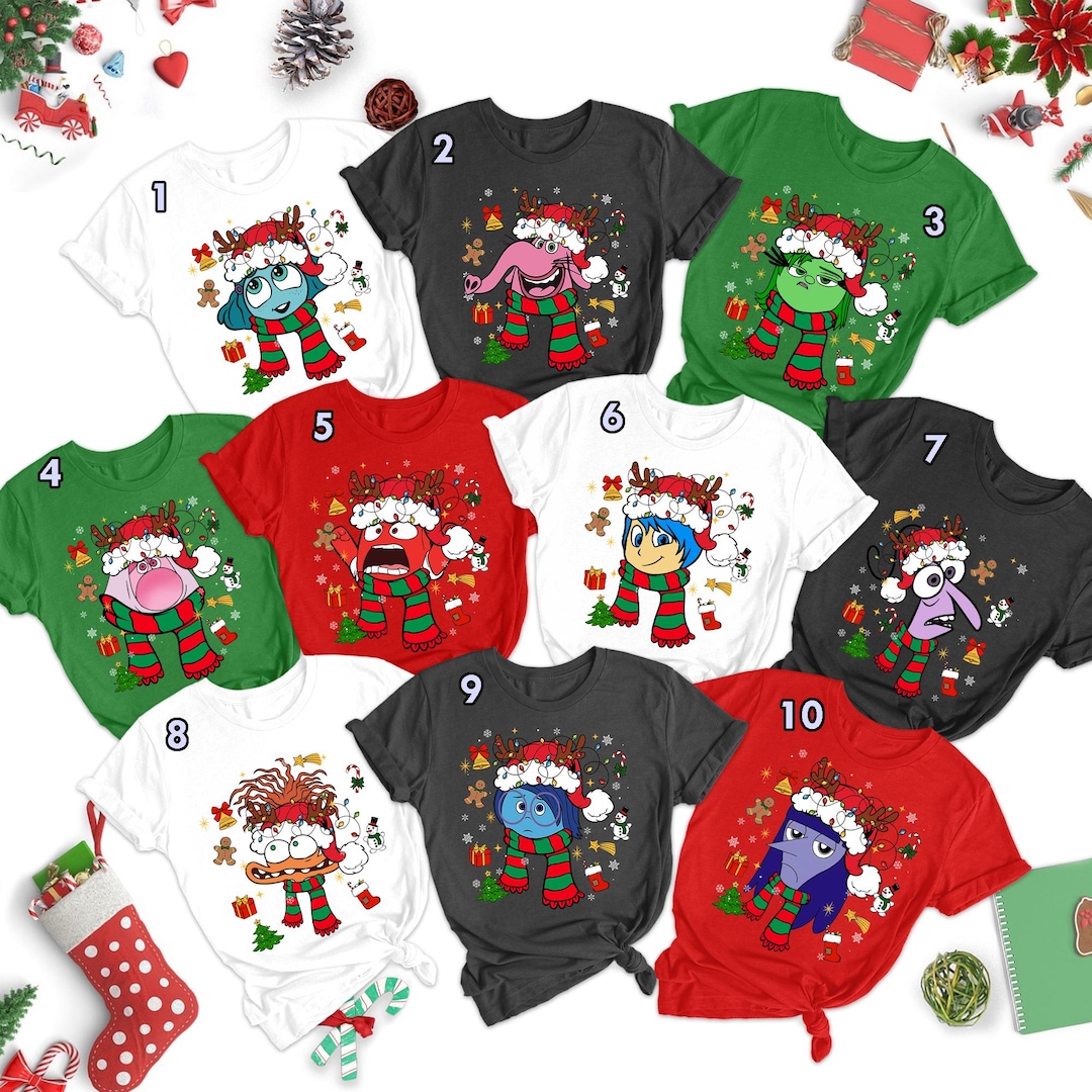 Funny Inside Out 2 Characters Matching Christmas Shirt, Inside Out Xmas ...