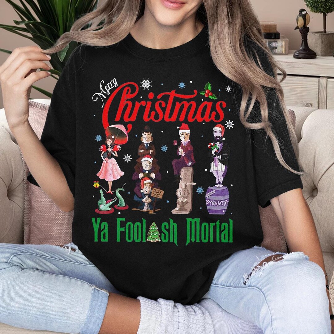 Merry Christmas Haunted Mansion Shirt, Hitchhiking Ghosts Shirt ...