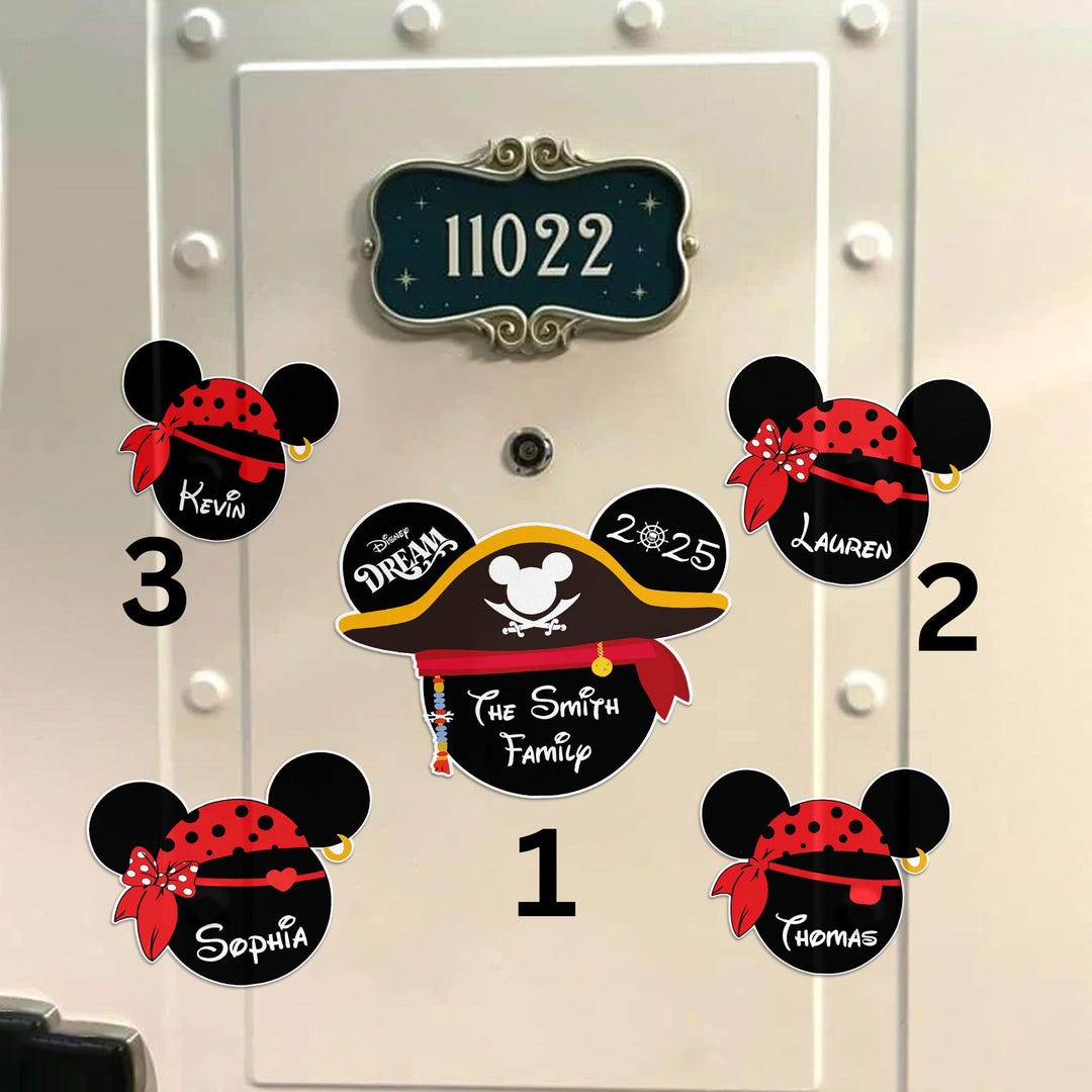 Custom Mickey Pirate Magnet, Custom Disney Cruise Pirate Night Door ...