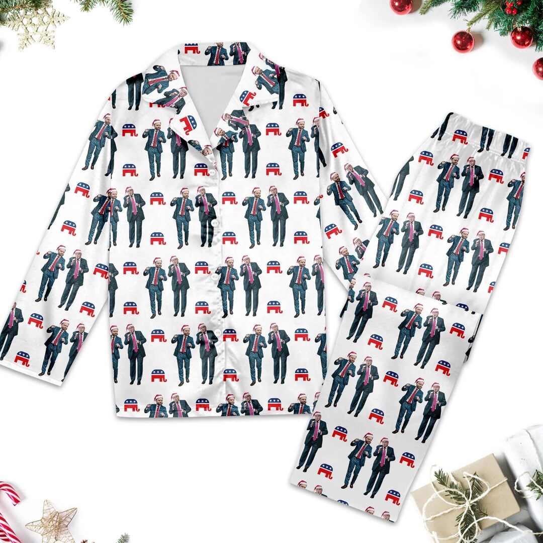 Trump Vance Dancing Unisex Pajamas Set, Trump Election Sleepwear, Trump ...