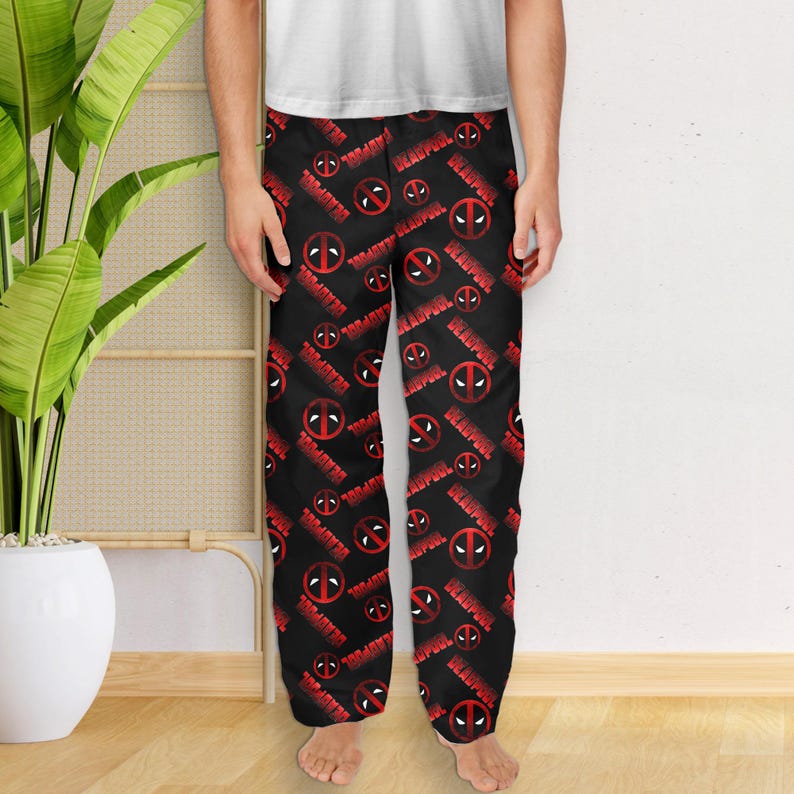 Funny Deadpool Pajama Pants, Superhero Pajama Pants, Trending Deadpool ...