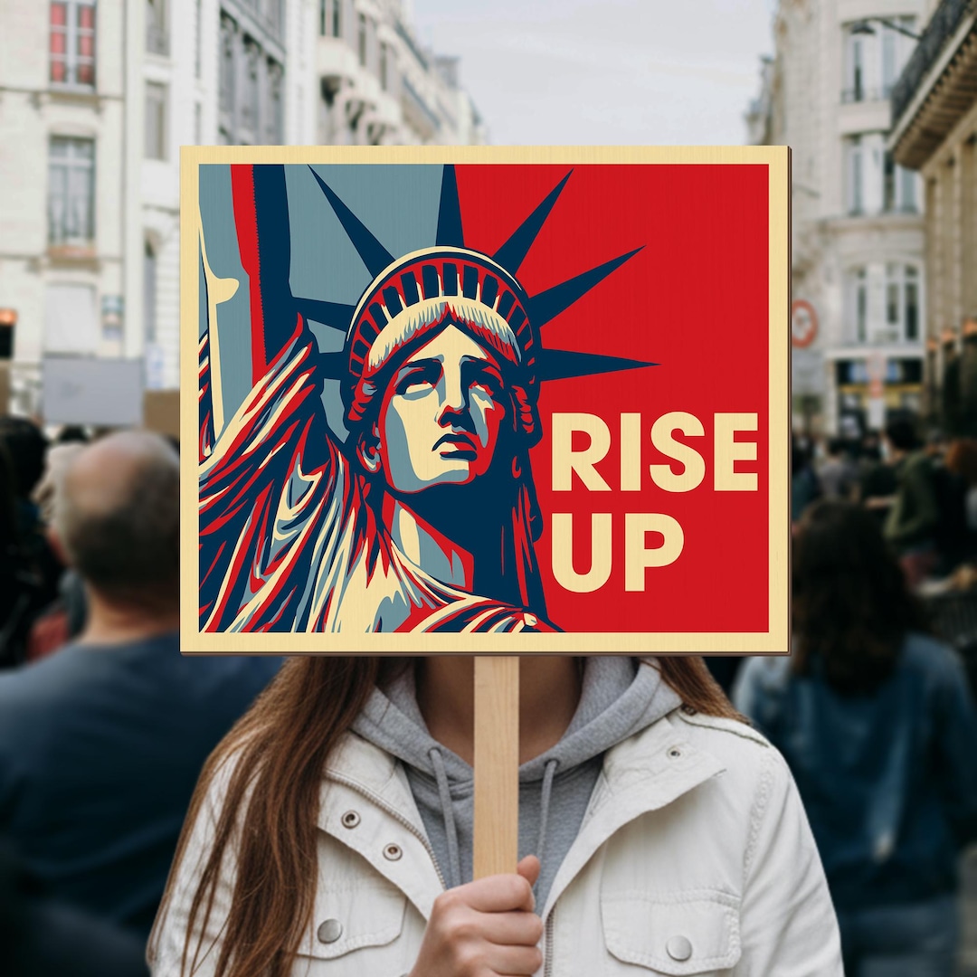 Rise up Sign, Anti Trump Sign, Resistance Nope to Fascism Sign, Rally ...