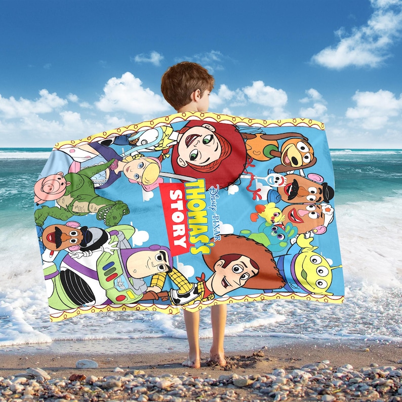 Custom Woody Buzz Lightyear Towels, Personalized Name Toy Story Beach ...