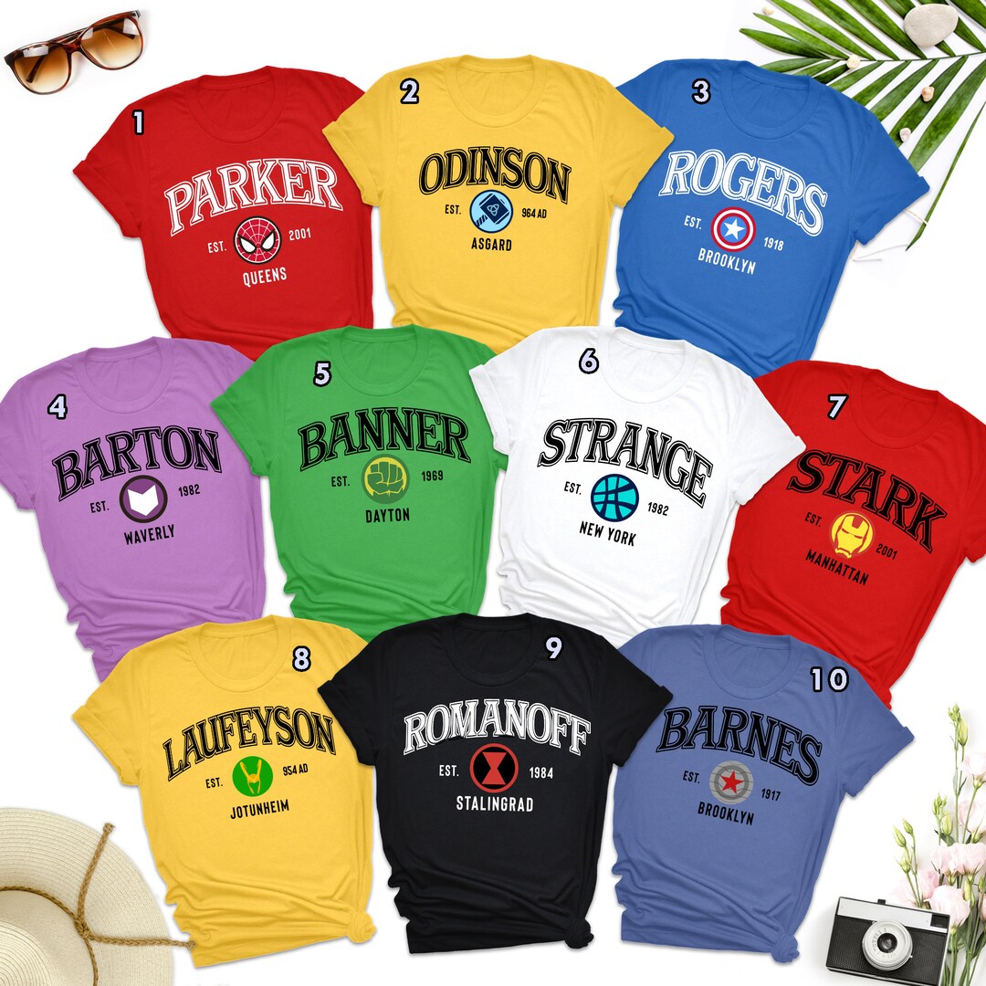 Custom Hero Characters Group Shirt, All Team Superhero Matching Shirts ...