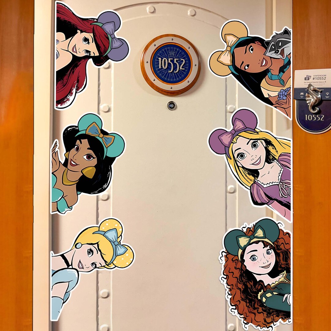 All Disney Princesses Inspired Side Door Magnet, Disney Trip Cruise ...