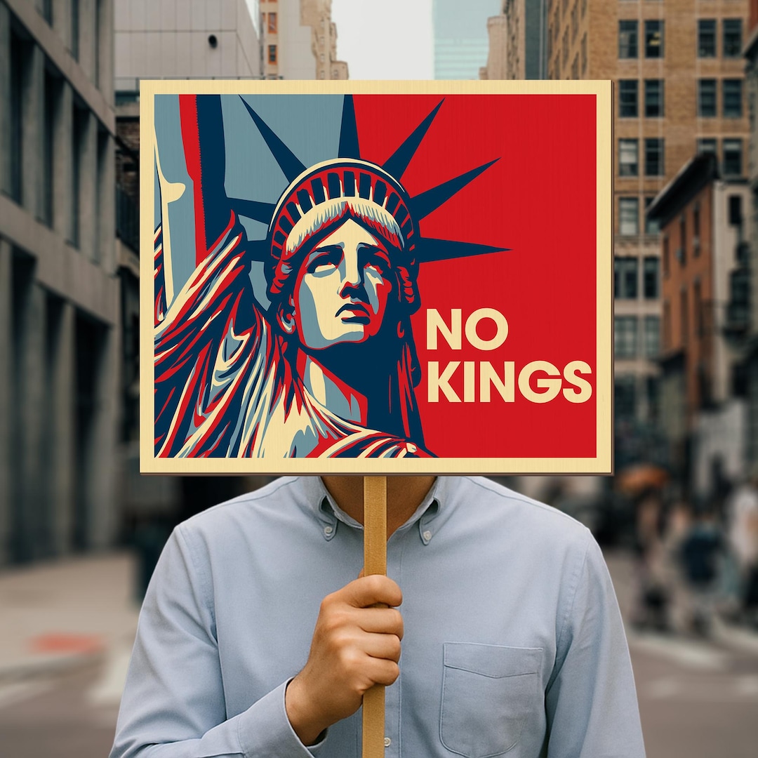 No Kings Sign, Anti Trump Sign, Resistance Nope to Fascism Sign, Rally ...