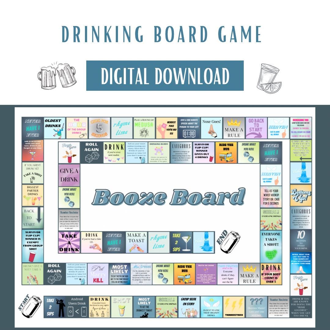Booze Board: the Drinking Board Game for Everyone - Etsy