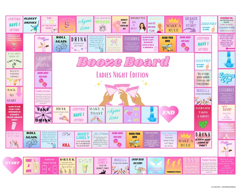 Girls Night Drinking Board Game - Etsy