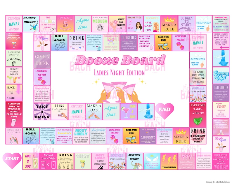 Girls Night Drinking Board Game - Etsy