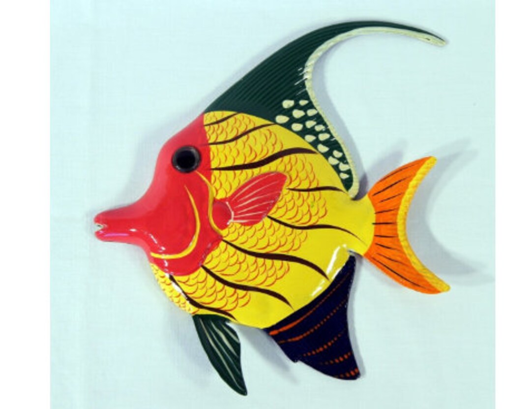 Hand Painted 12 Tropical Angel Fish Wall Mount Decor - Etsy