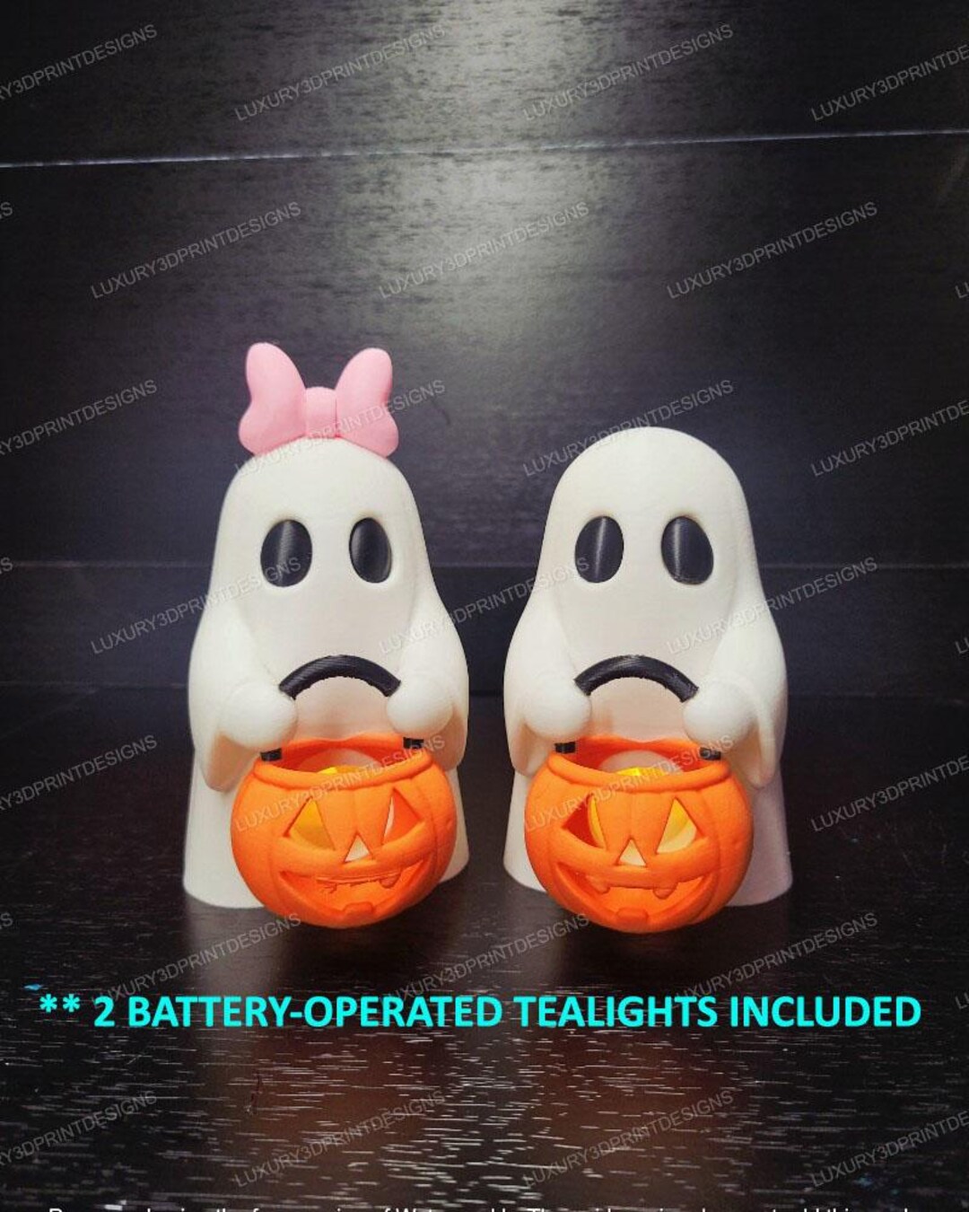 Ghost Duo Lamp – Halloween Ghost Duo Lamp – 3D Printed Cute Ghosts With ...