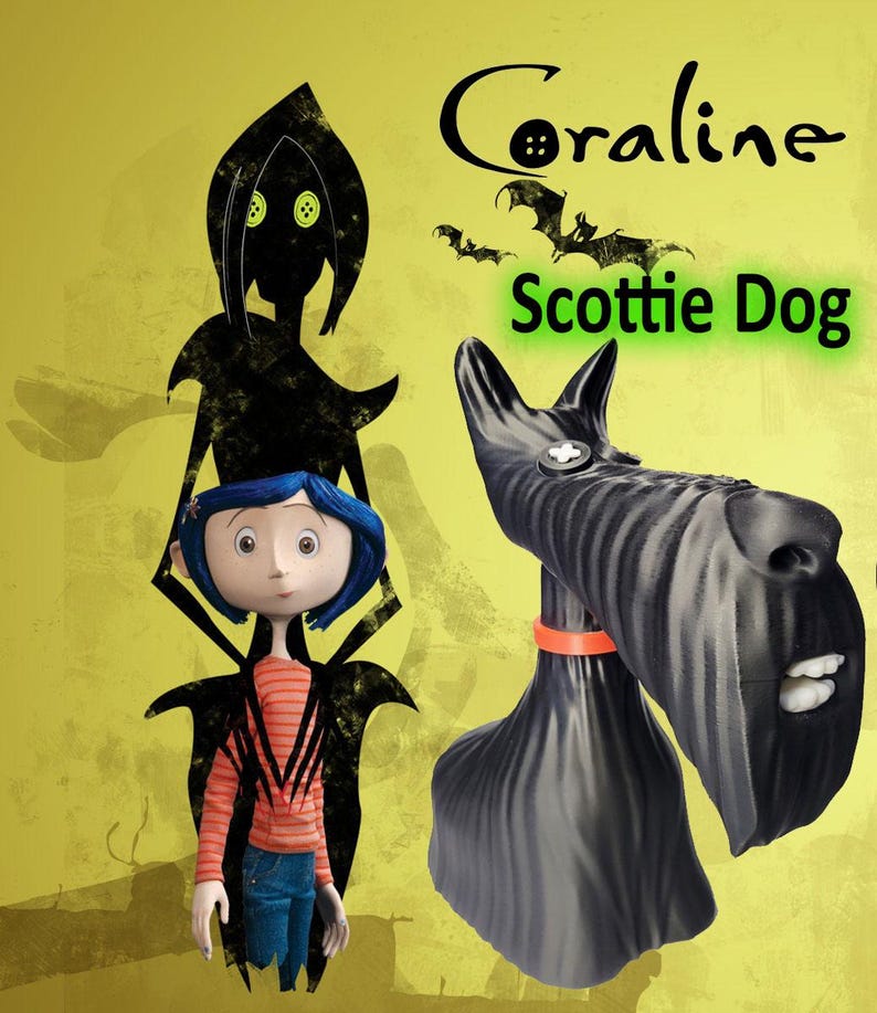 Scottie Dog Figure Coraline, Coraline Movie Collectible, Coraline Dog ...