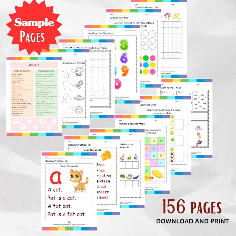 Kids Busy Book Printable Coloring Tracing Activity Sheets for Kids Fun ...