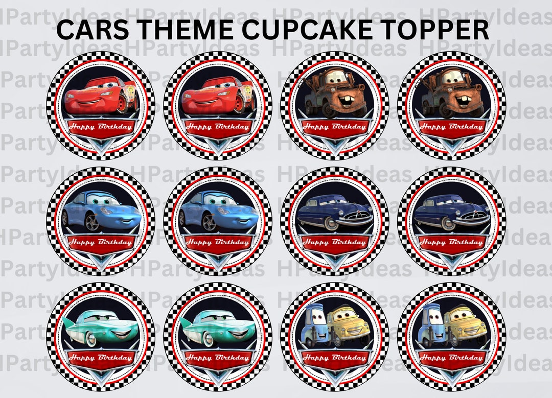 Cars Cupake Topper or Mcqueen Cupcake Topper for Birthday, Cupcake ...