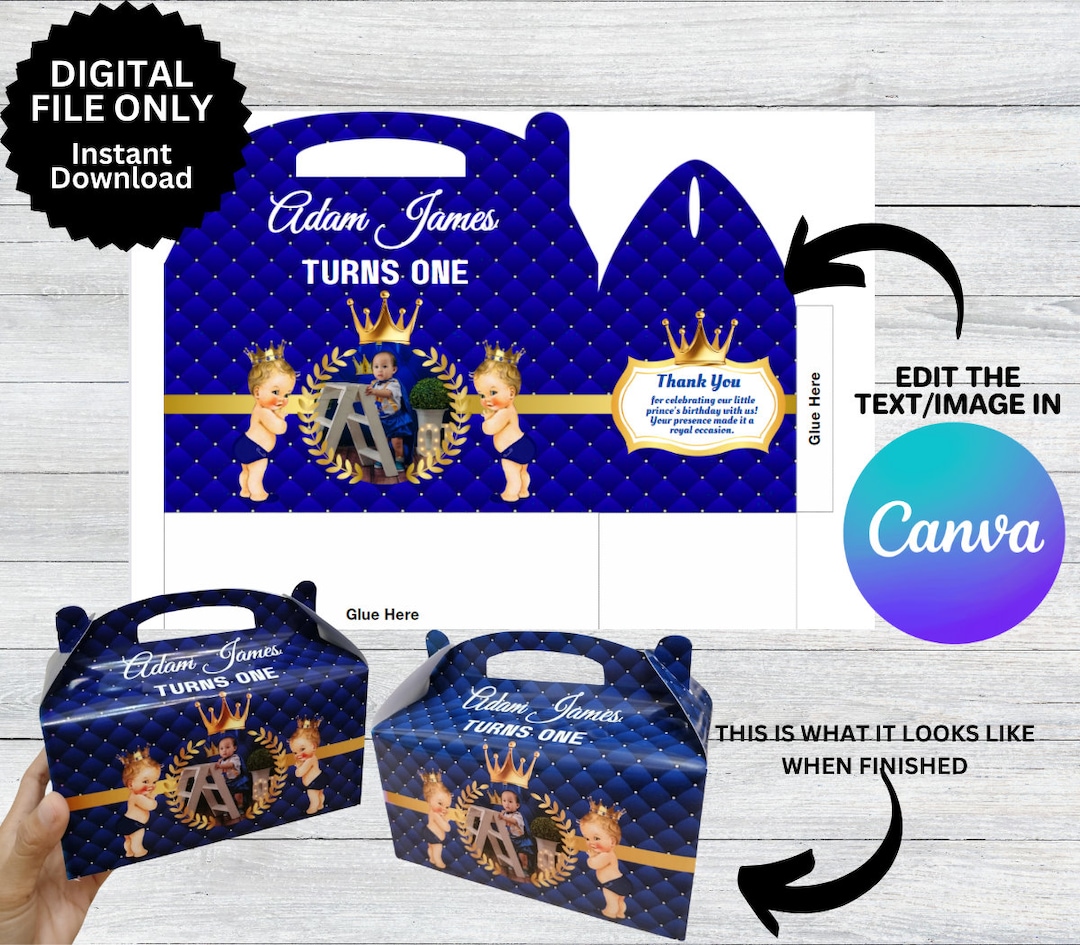 Royal Prince Gable Box Royal Prince Party Favor for Royal Prince ...